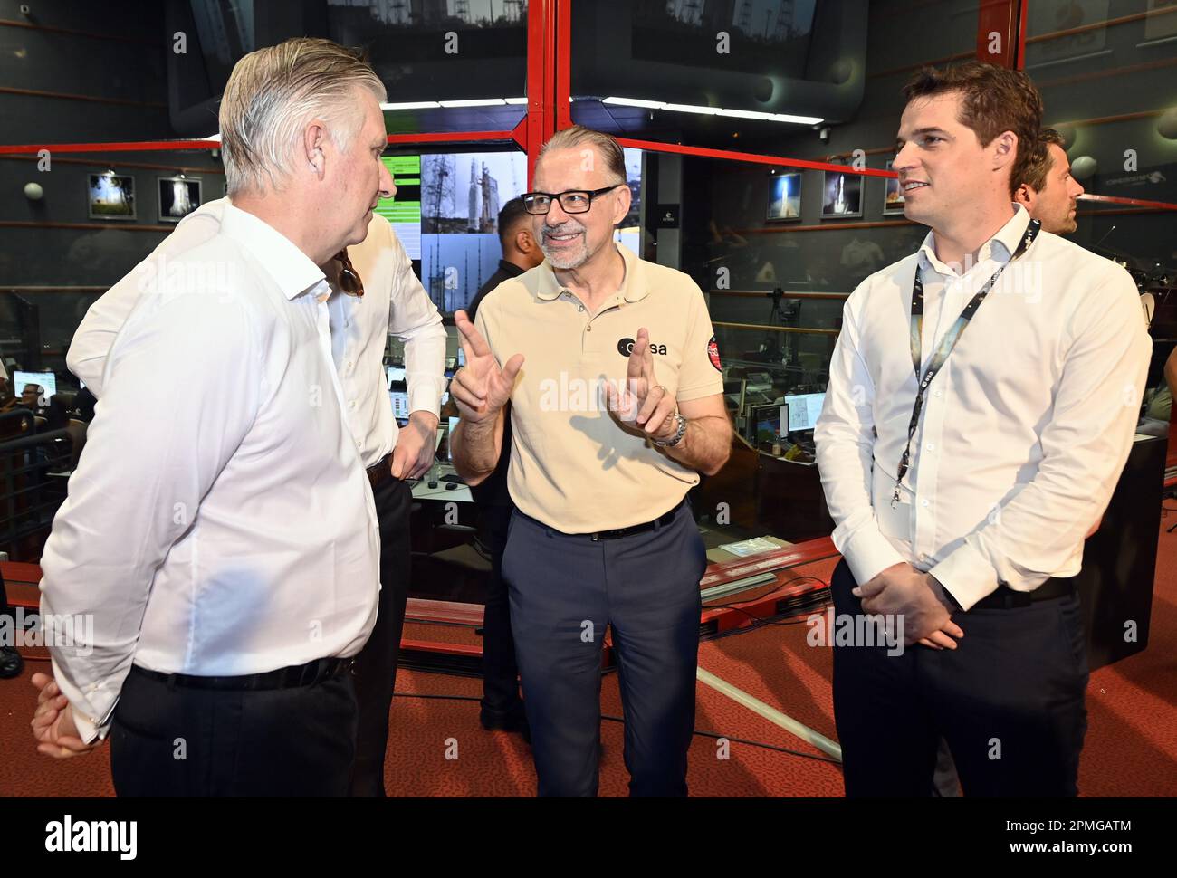 Cayenne, France. 13th Apr, 2023. ESA director general Josef Aschbacher ...