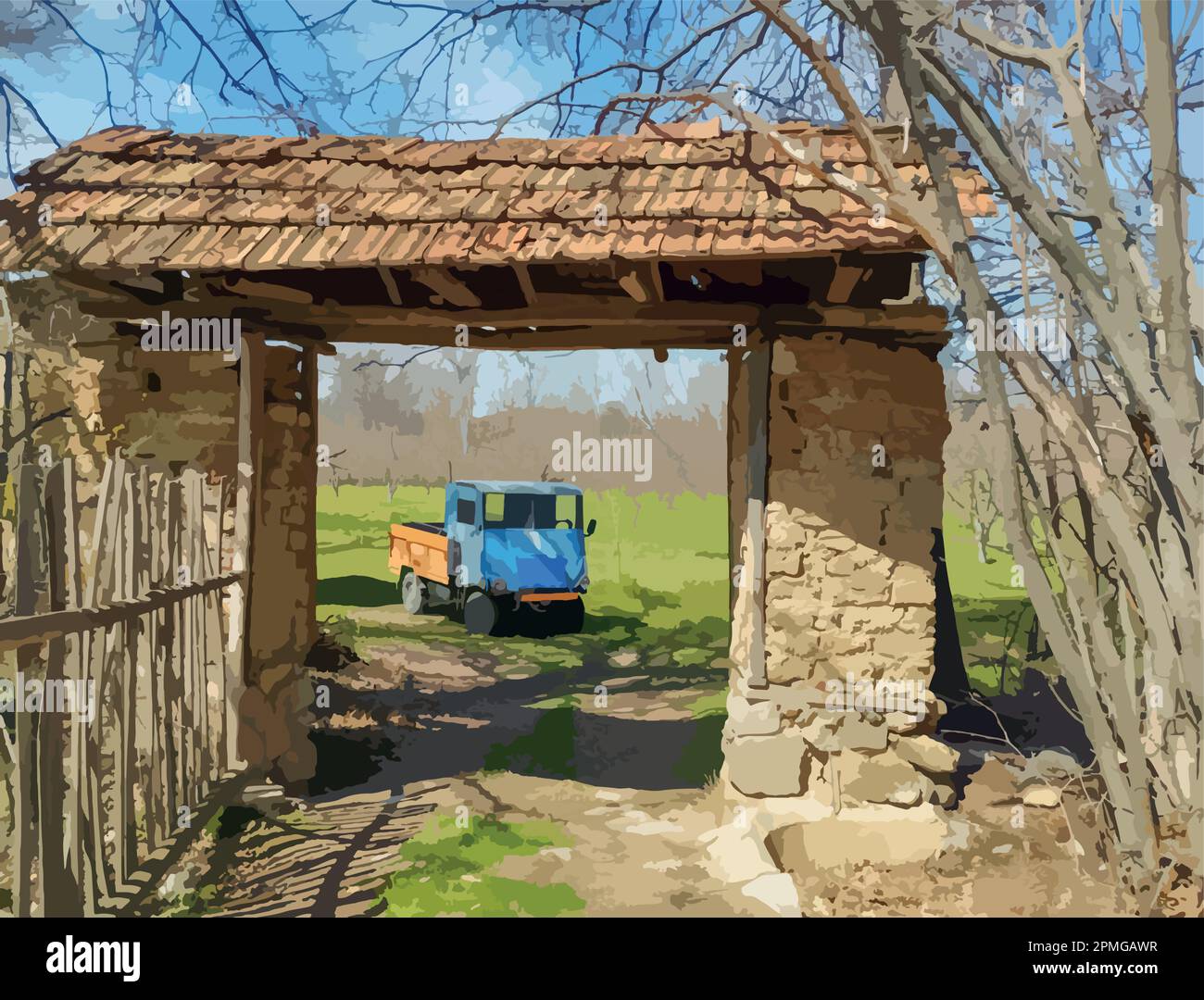 Traditional ancient villages Stock Vector Images - Alamy