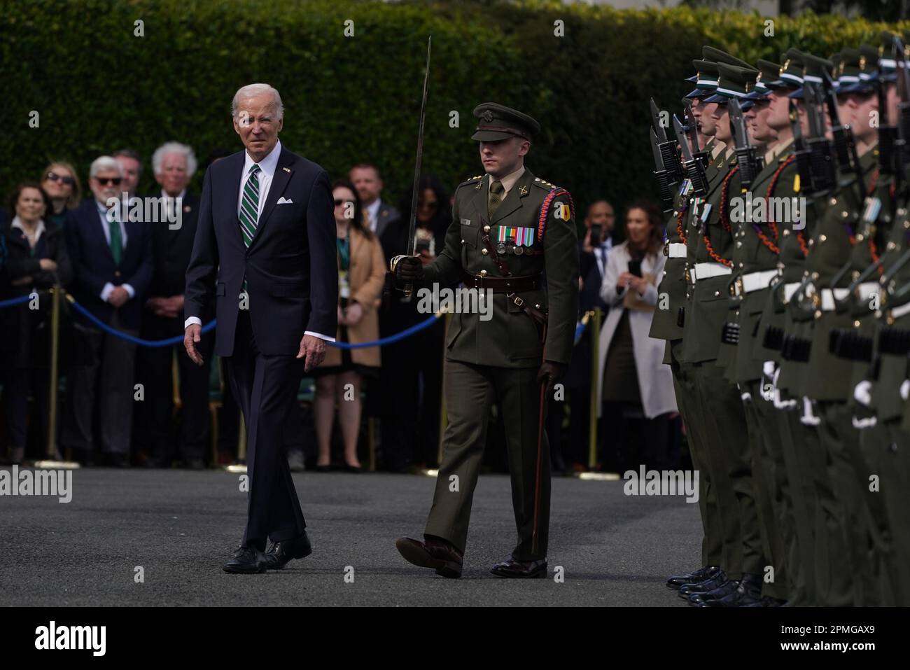 US President Joe Biden arrives for a meeting with Irish President ...
