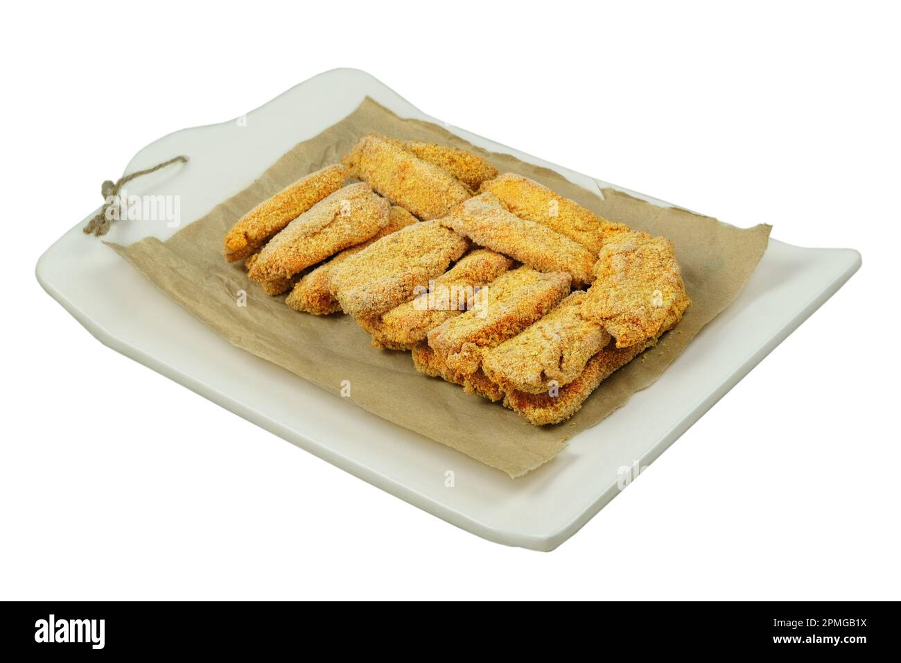 Frozen breaded orange chicken nugget sticks texture in the market ...