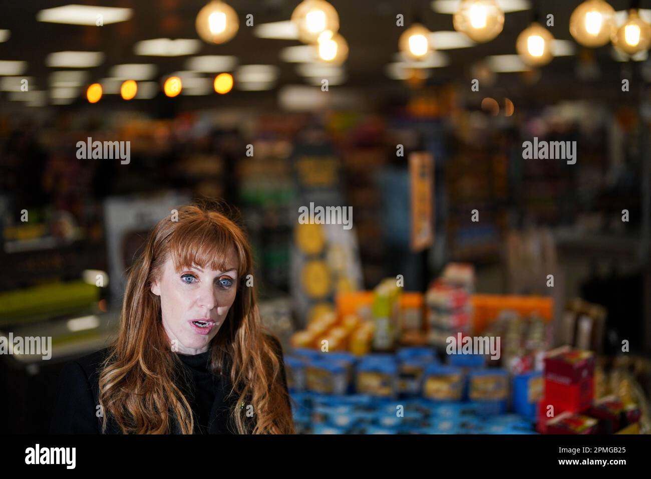 Labour deputy leader Angela Rayner does a media interview during a ...