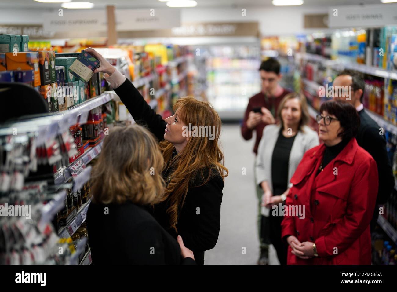 Labour deputy leader Angela Rayner during a visit to a food store in ...