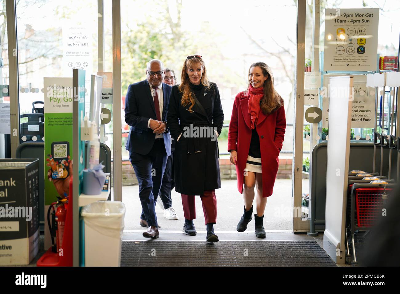 Labour deputy leader Angela Rayner during a visit to a food store in ...
