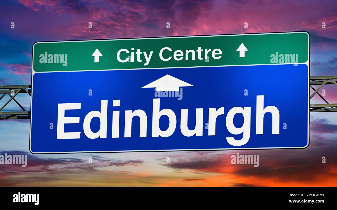 Edinburgh airport sign hi-res stock photography and images - Alamy