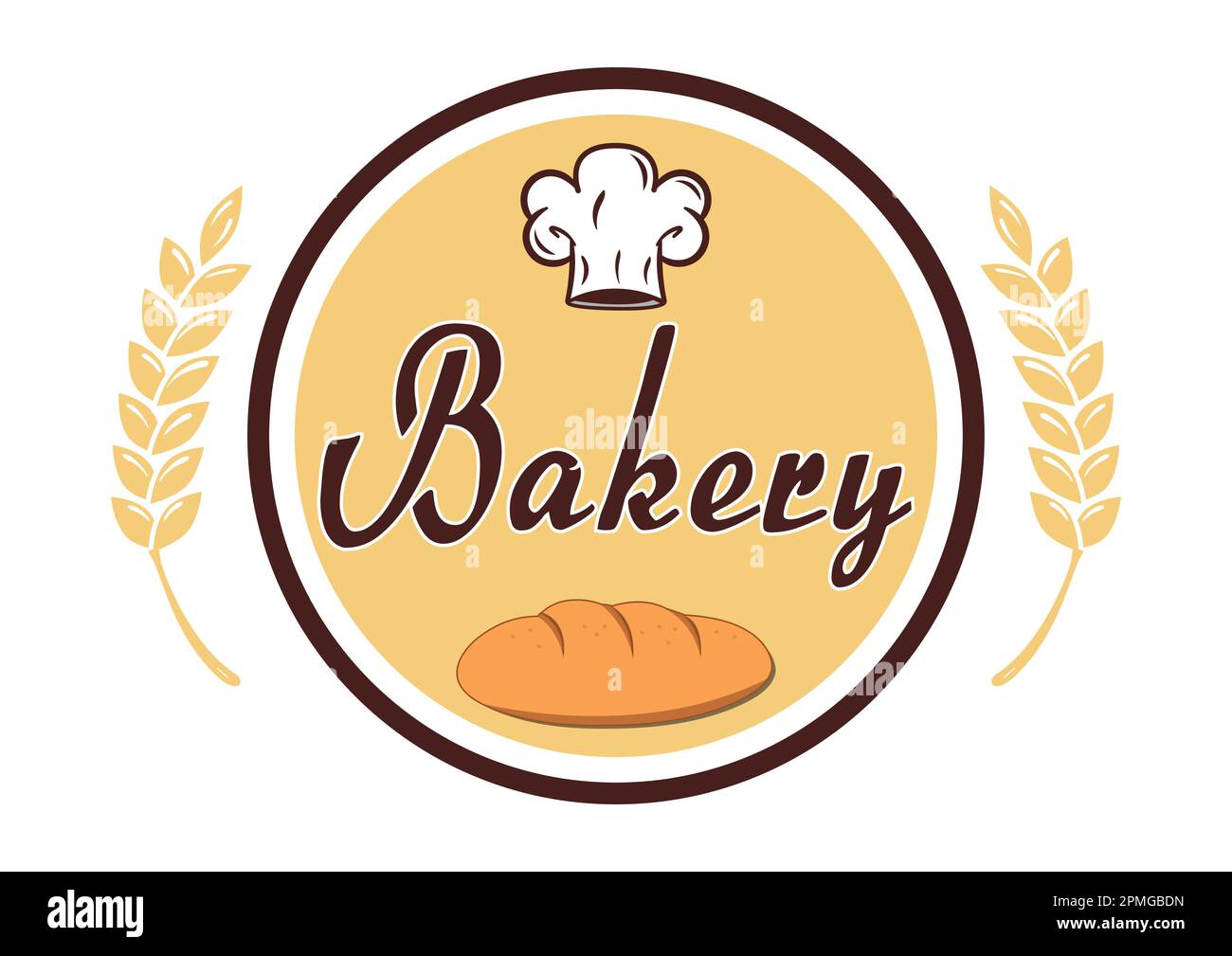 Bakery logo. Bred, hat, wheat spice. bakery circle logo Stock Vector ...