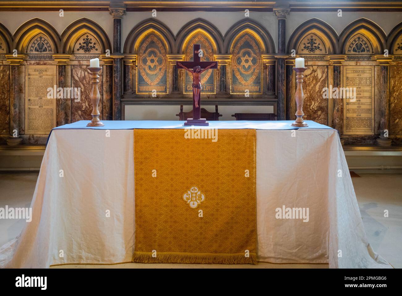 The altar in the 1,000 year-old Anglican Steyning Parish Church of St ...