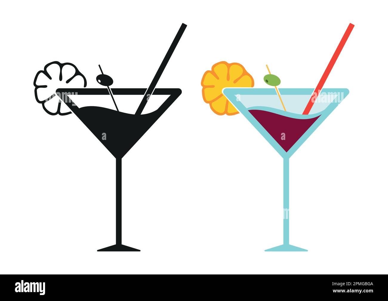Cocktail set on bar Stock Vector Images - Alamy
