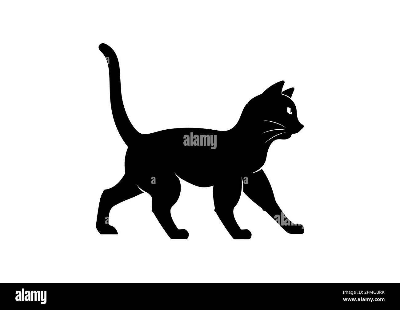 Black Cat Silhouette Clipart Vector On White Background Stock Vector Image And Art Alamy