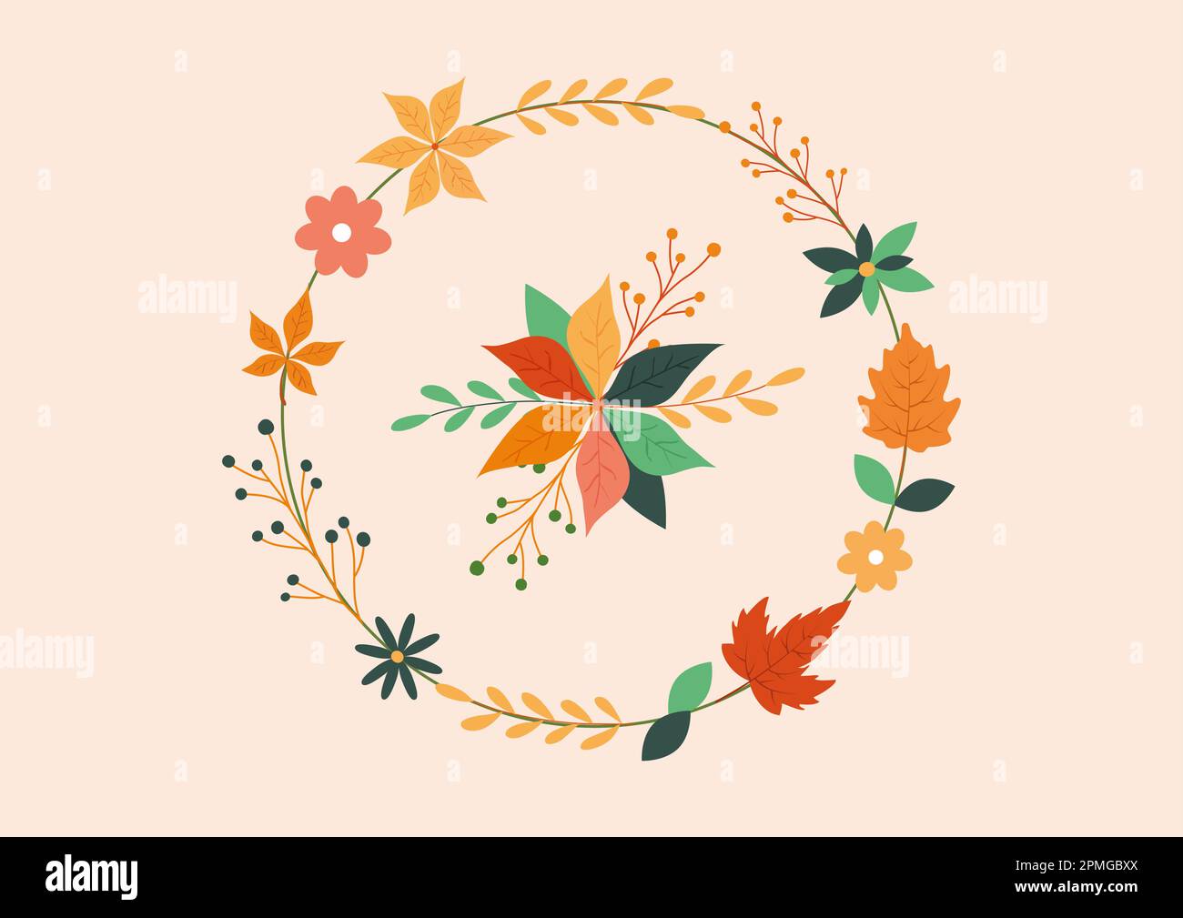 Autumn color in garden Stock Vector Images - Alamy