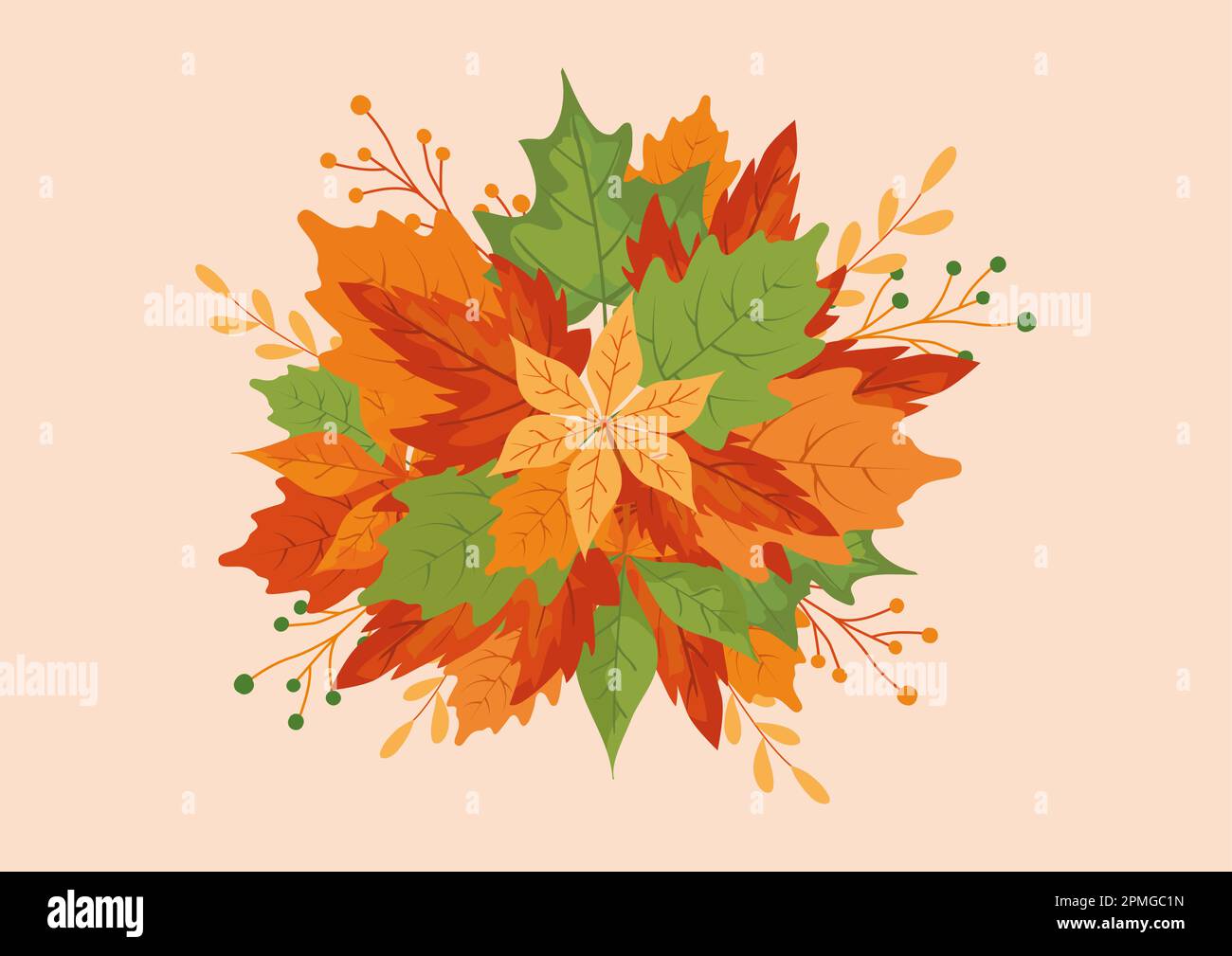 Autumn pattern fallen oak Stock Vector Images - Alamy