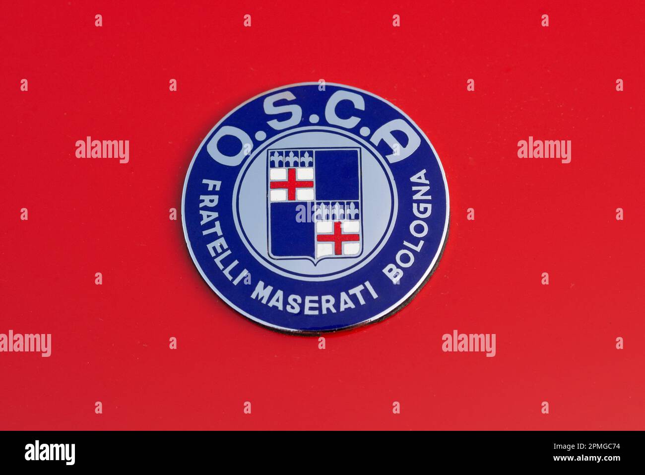 O.S.C.A Fratelli Maserati Bologna Logo Brand Cars Stock Photo - Alamy