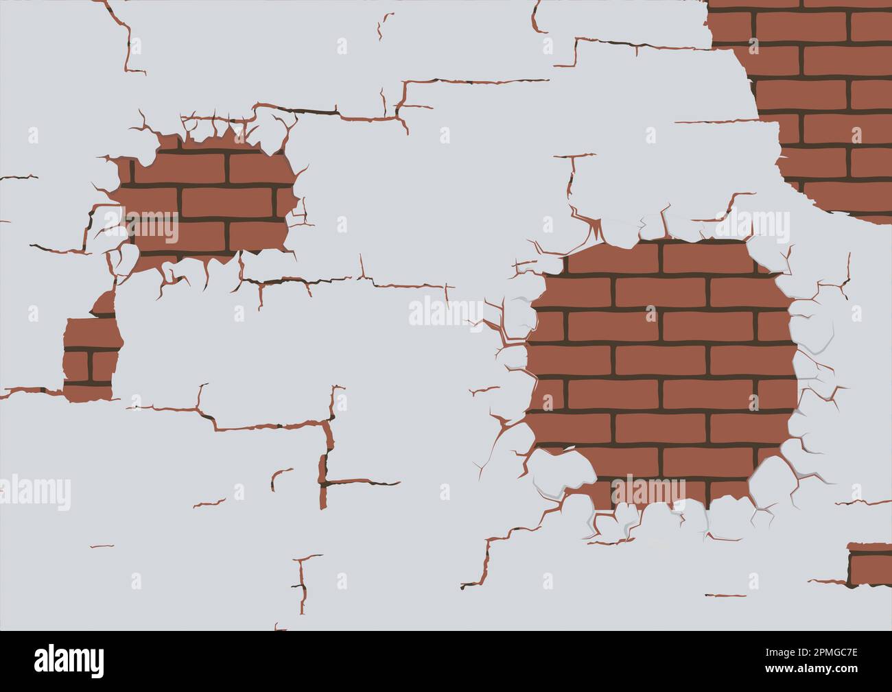 Cracked Brick Wall Clipart