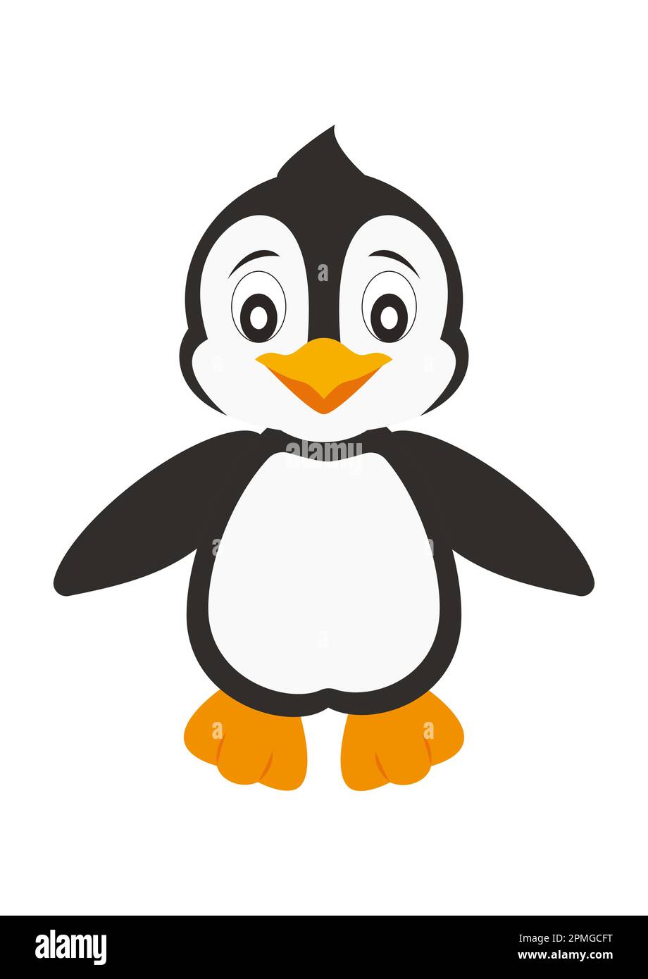 Cartoon Penguin. Smiling Penguin isolated on white background Stock ...