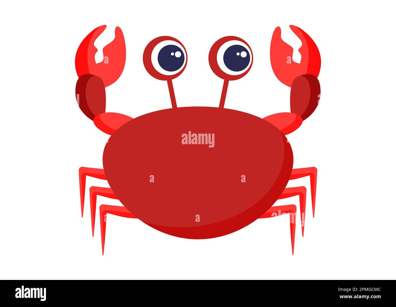 Cartoon Crab in flat style. Vector illustration of cancer isolated on ...