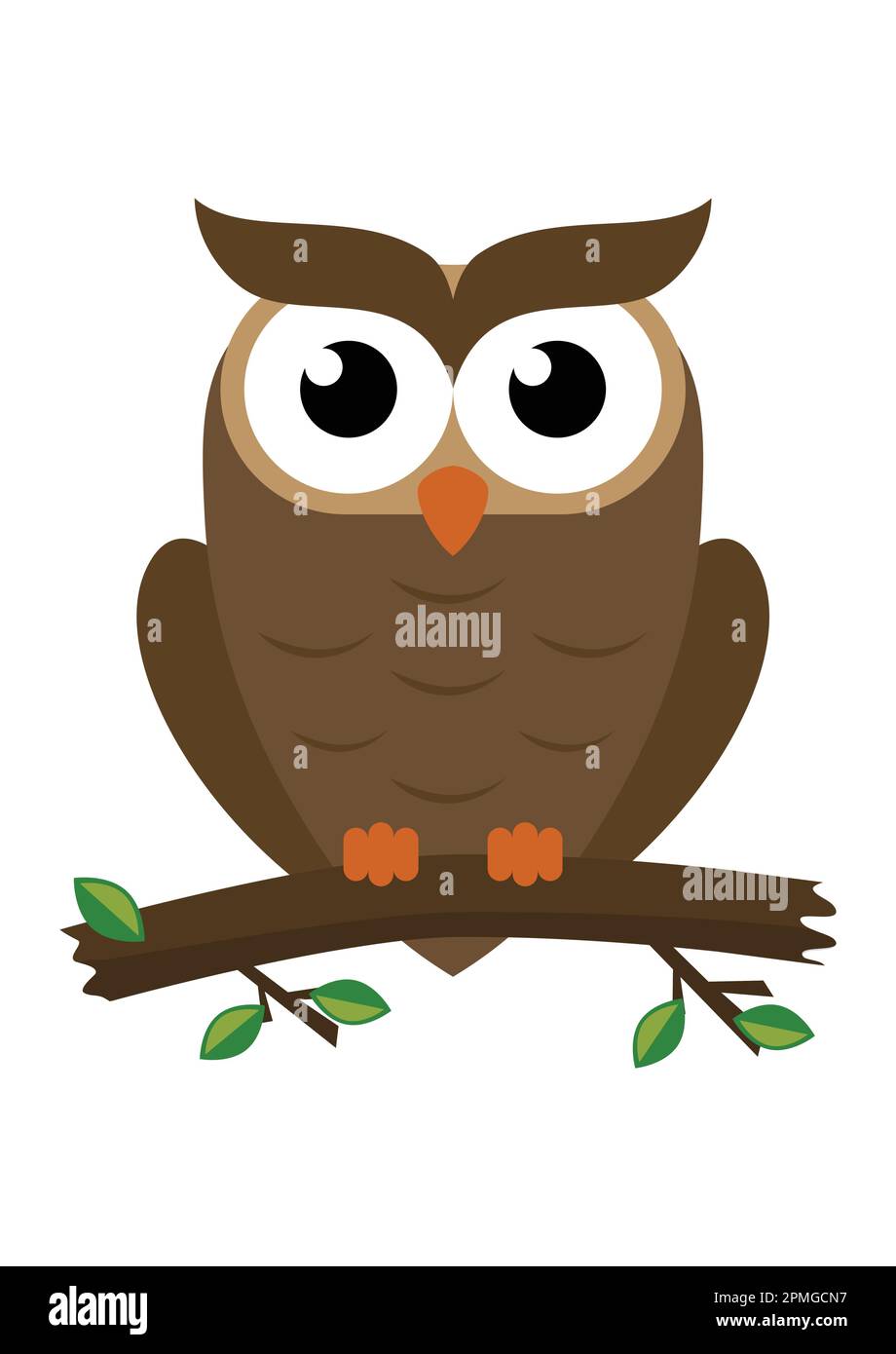 Cartoon owl isolated on white background. Vector illustration of cartoon Owl Stock Vector Image ...