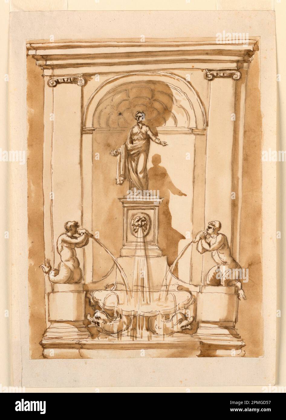 Drawing, Fountain; Architect: Giuseppe Barberi (Italian, 1746–1809 ...