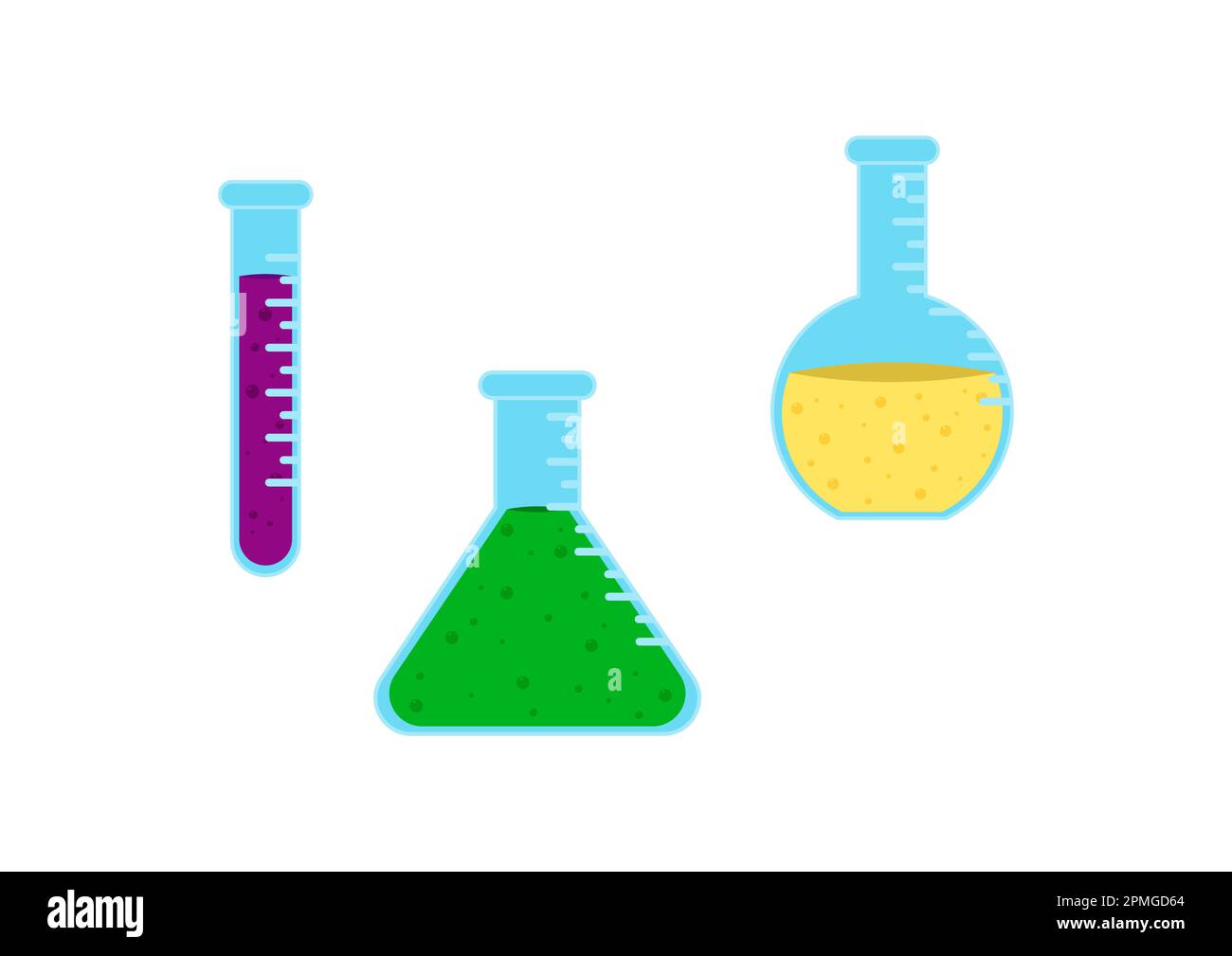 Chemical Tubes Flat Design Isolated On White Background Vector Stock ...