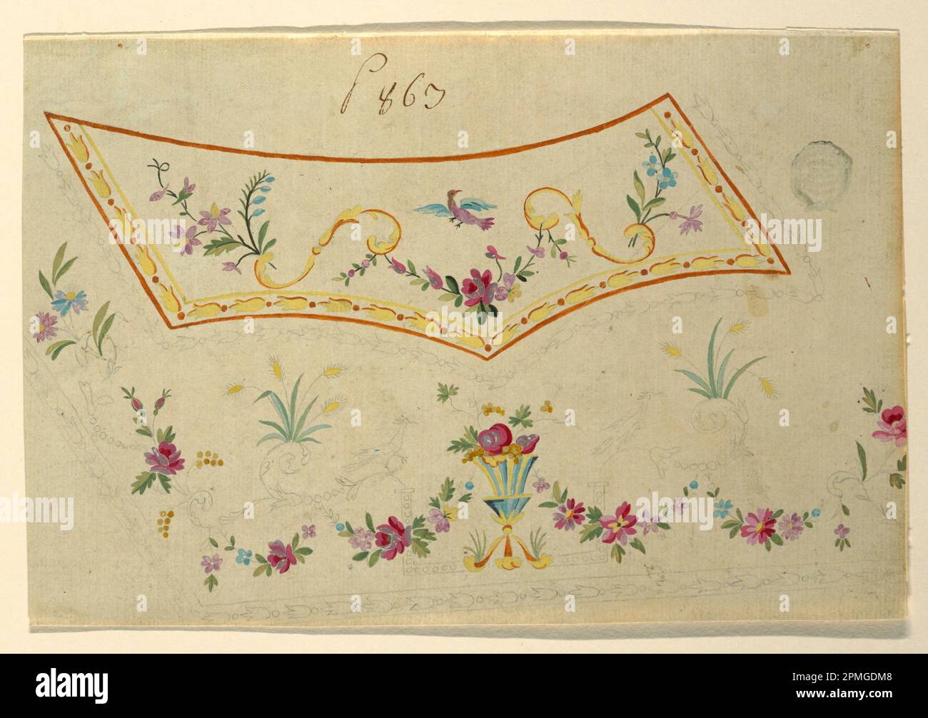 Drawing, Unfinished Design for the Embroidery of a Man's Waistcoat of ...