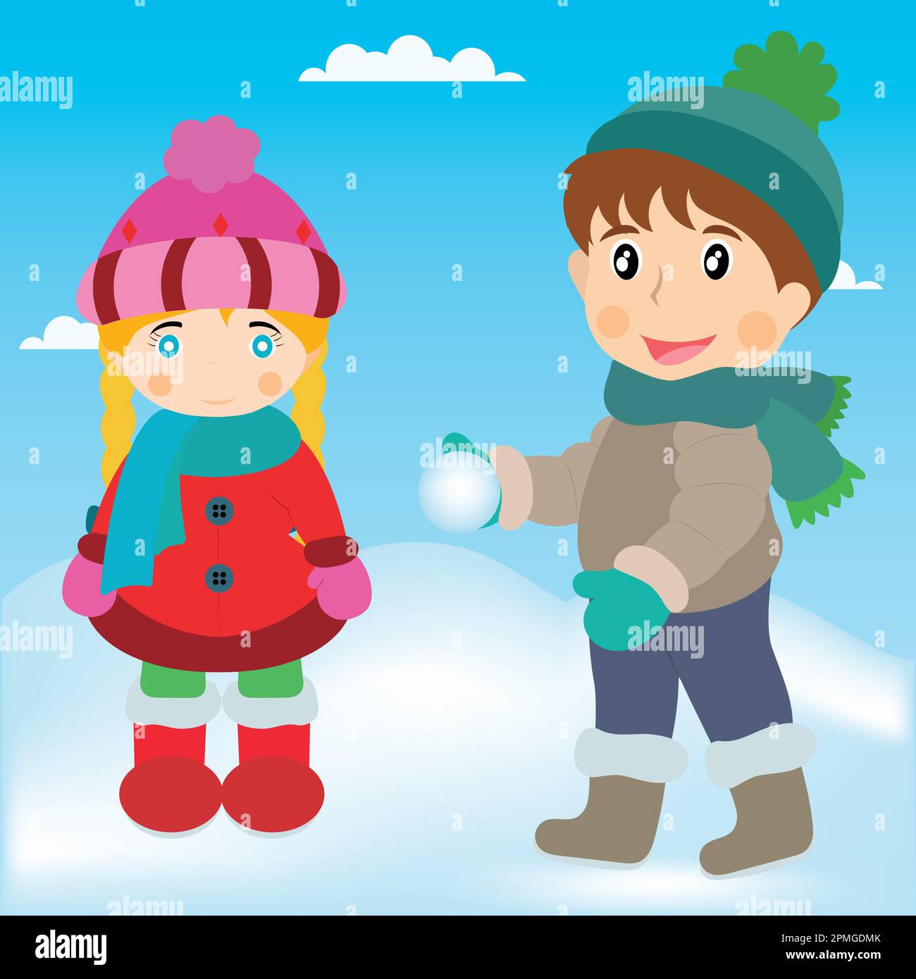 Happy children outside Stock Vector Images - Alamy