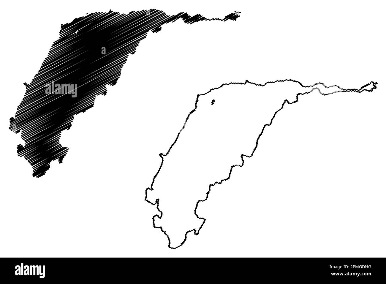 Lake Mweru Wantipa (Africa, Republic of Zambia) map vector illustration ...