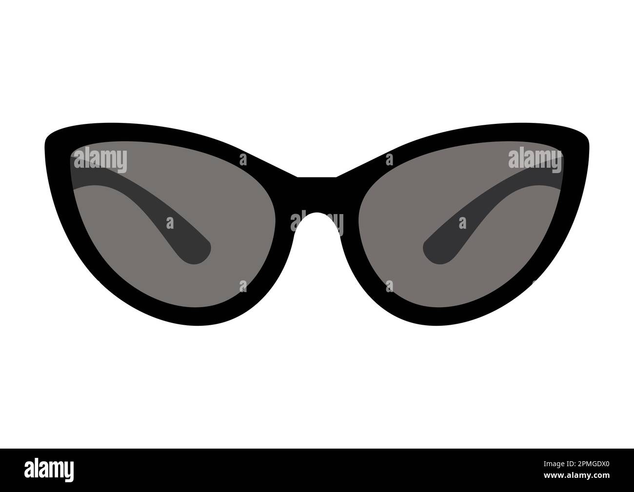 Cat Eye Sunglasses Black Lens Sunglasses Isolated On White Background Vector Sunglasses Stock