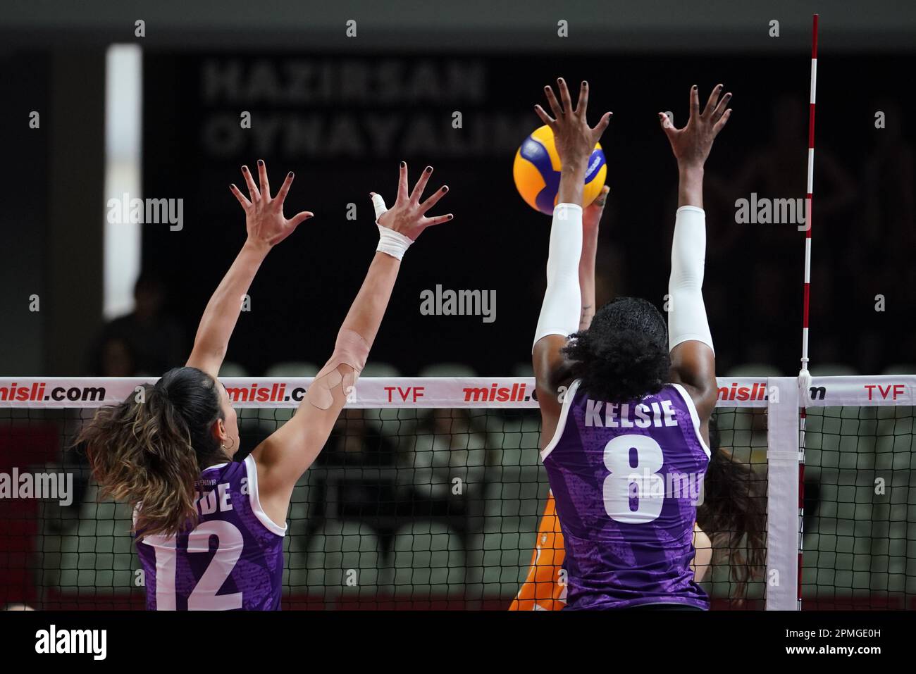 ISTANBUL, TURKIYE - NOVEMBER 13, 2022: Hande Naz Simsek and Kelsie ...