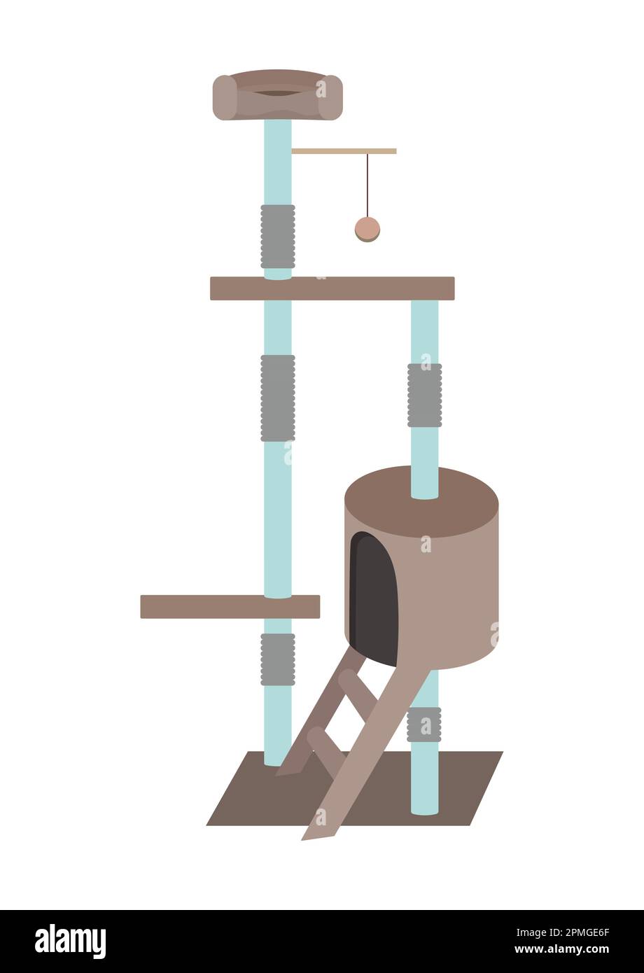 Cat Tree Tower Isolated On White Background Vector Illustration Stock ...