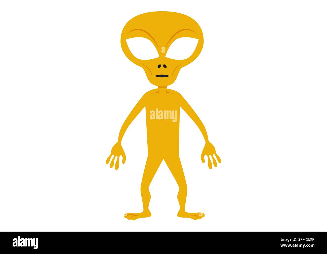 Cartoon yellow alien. Vector illustration of aliens isolated on a white ...