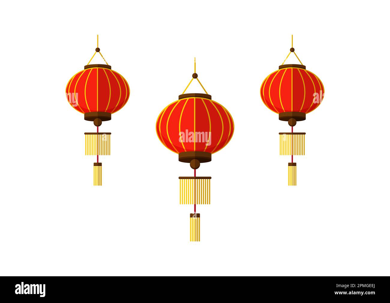 Chinese Traditional Red Lantern Vector Isolated On White Background ...