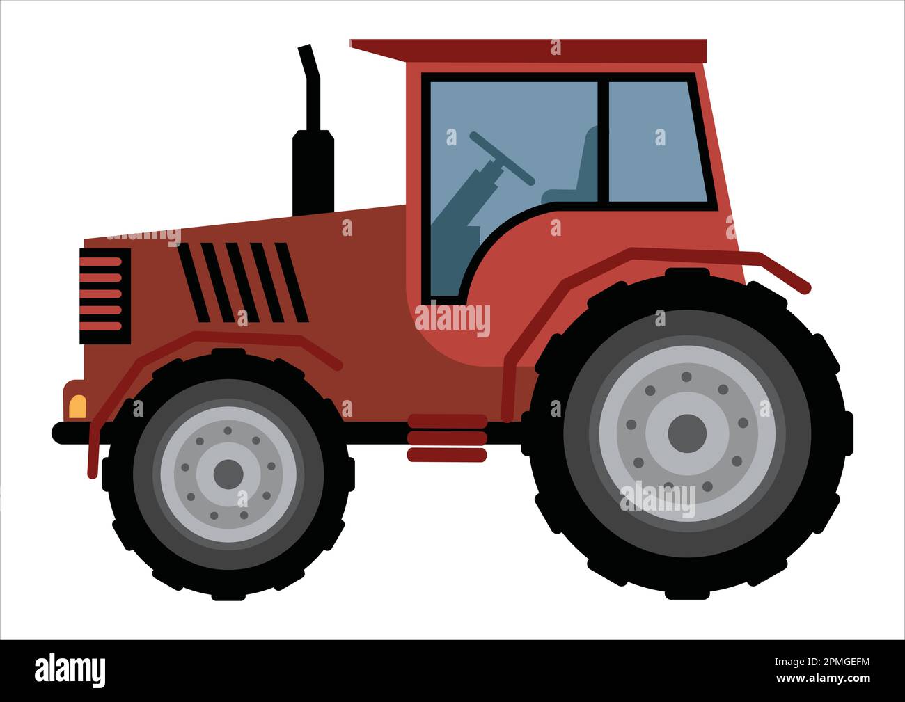 Clipart Agriculture Machine Tractor. Vector Illustration of Tractor ...