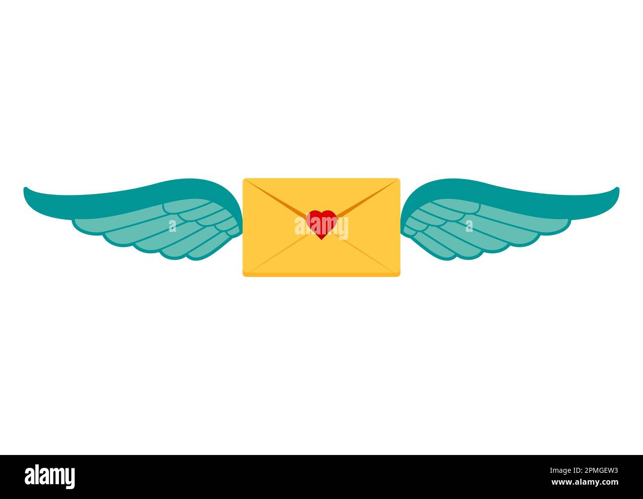 Flying Wings Envelope Vector Flat Design Isolated On White Background flying-wings-envelope-vector-flat-design-isolated-on-white-background