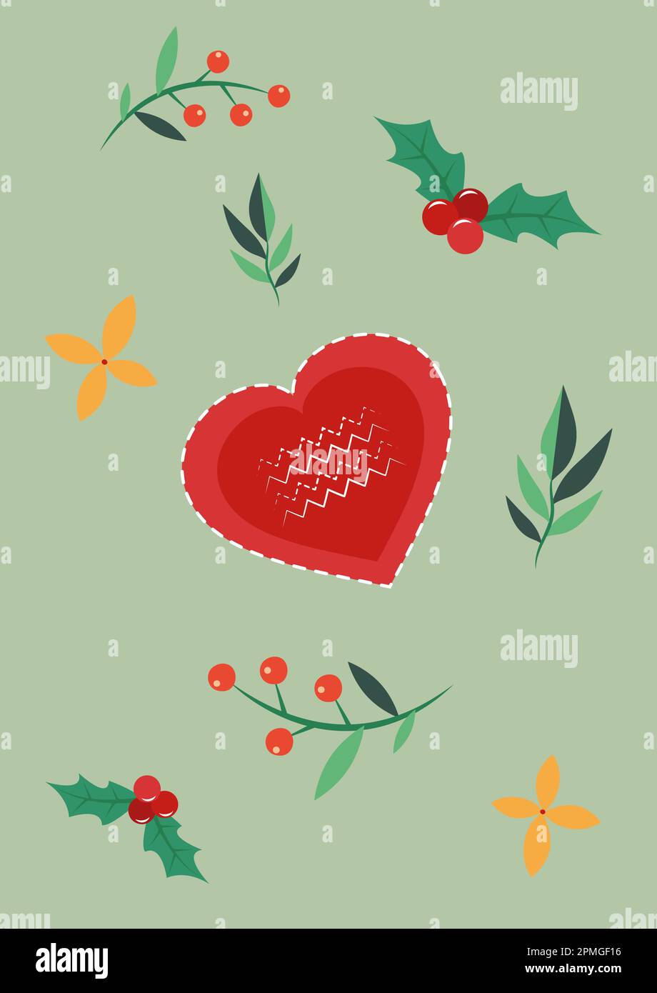 Cute floral background heart Stock Vector Images - Alamy