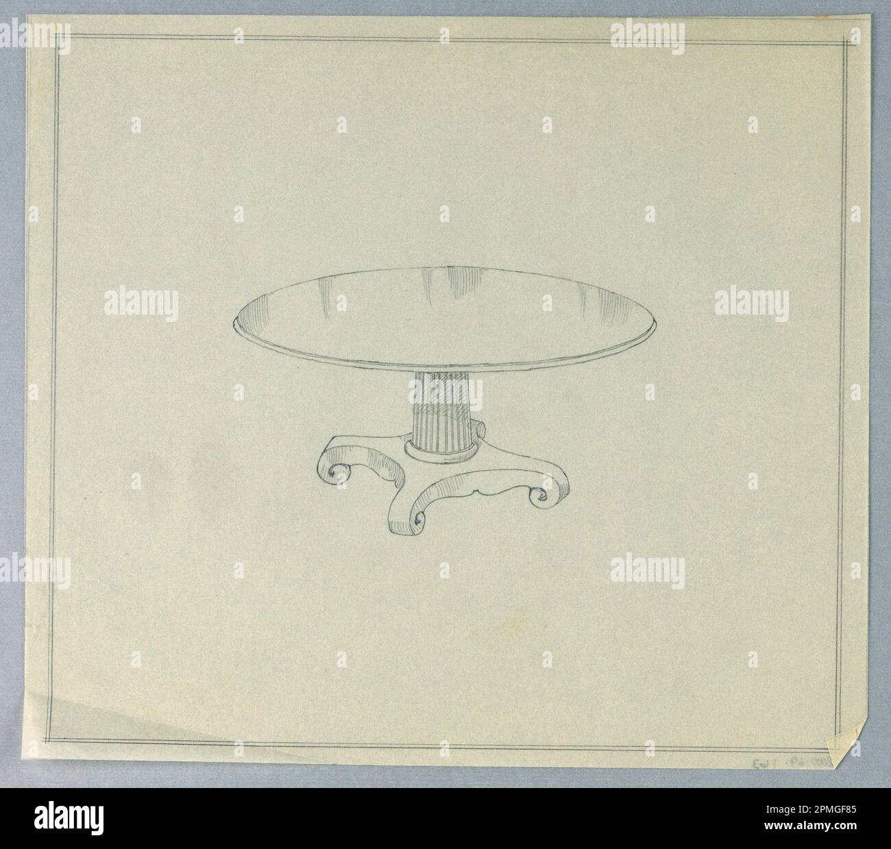 Drawing, Design for Round Table on Molded Base; Designed by A.N ...