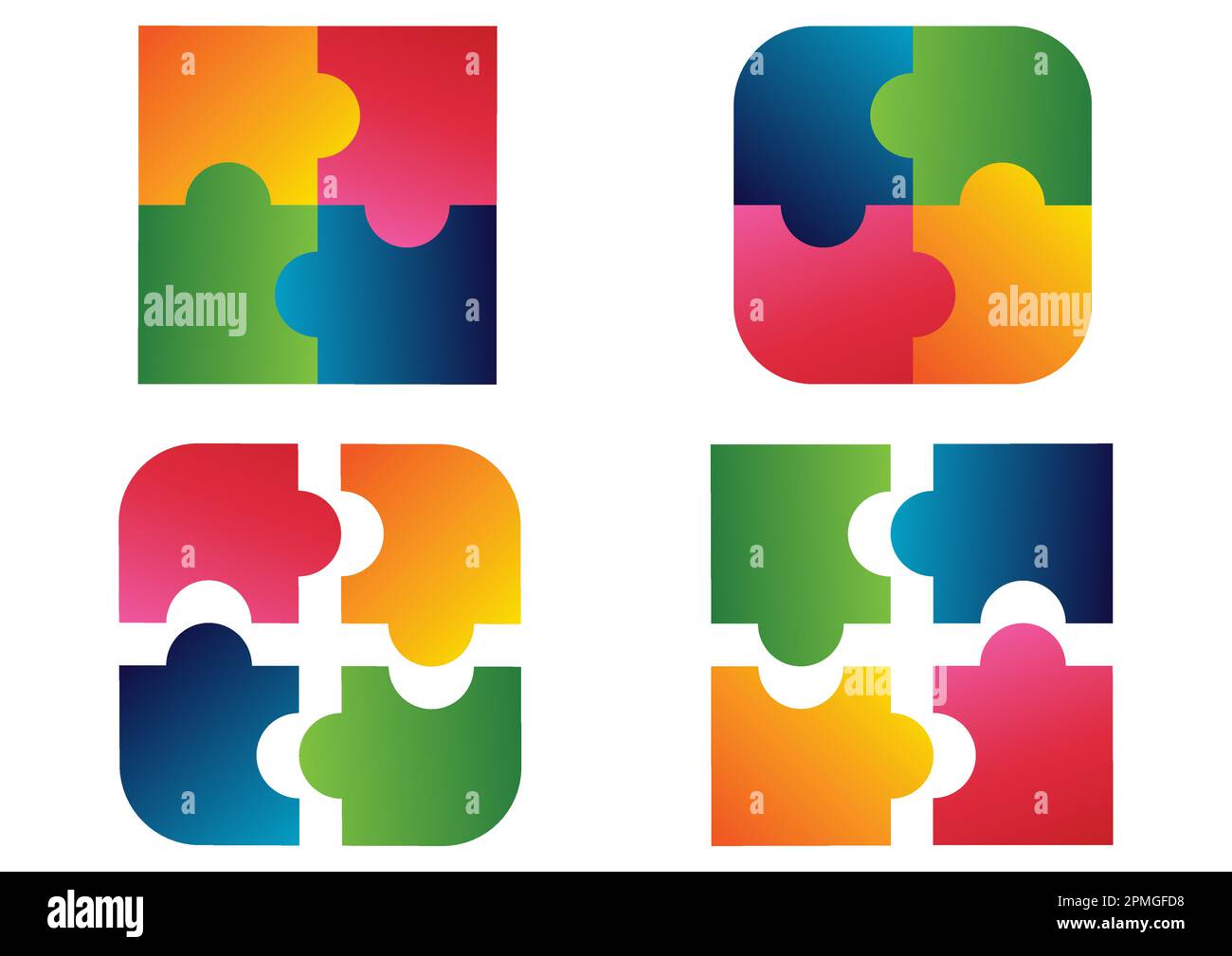 Blank puzzle pieces Stock Vector Images - Alamy