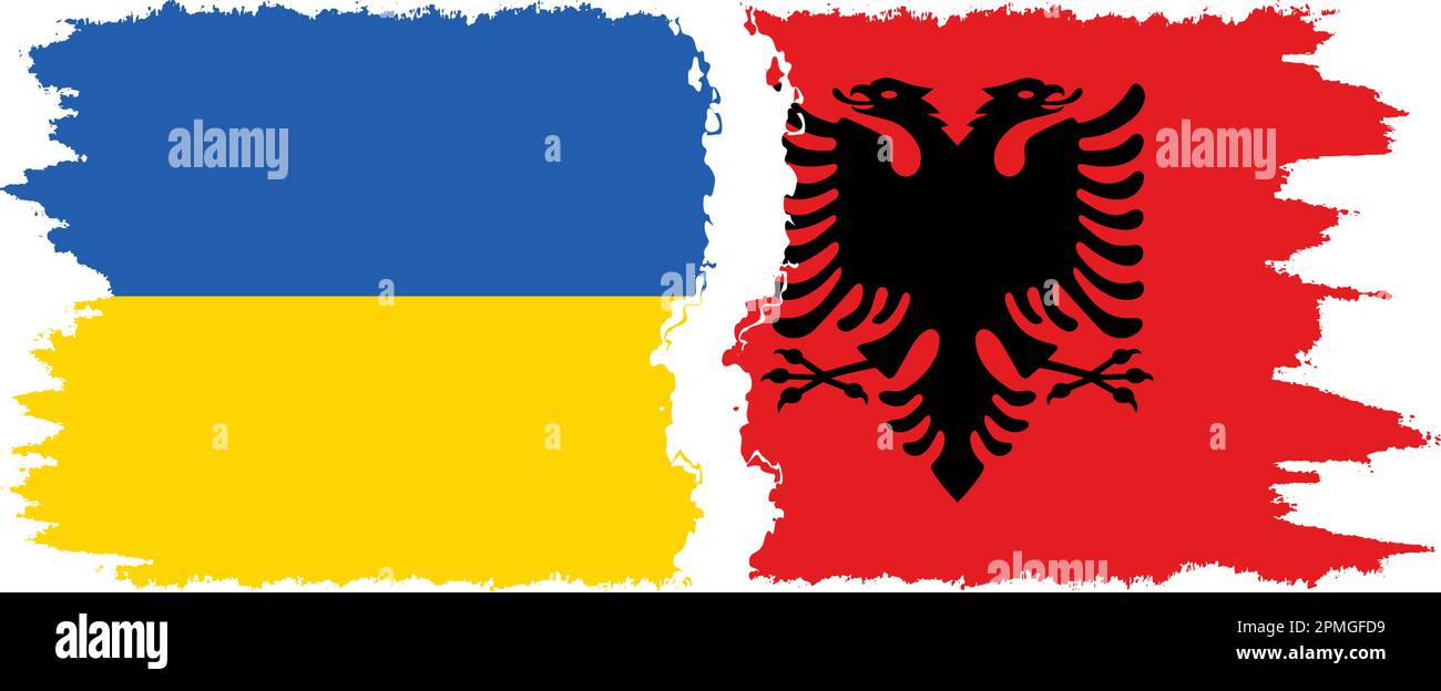 Albania and Ukraine grunge flags connection, vector Stock Vector Image ...