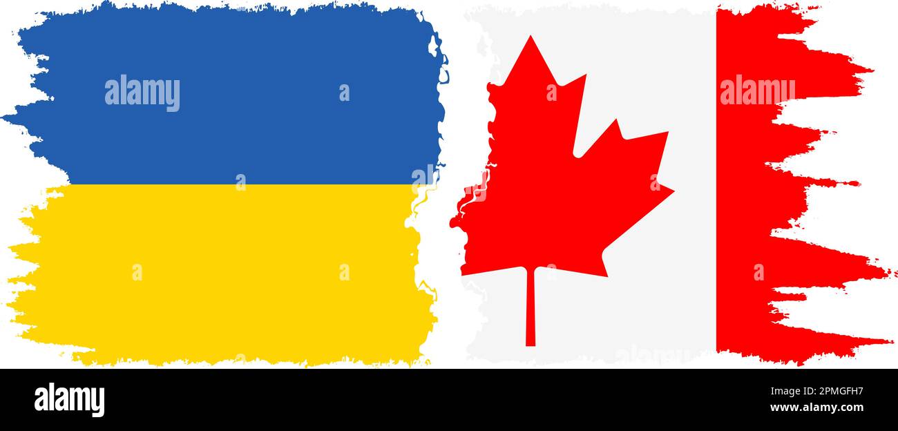 Canada and Ukraine grunge flags connection, vector Stock Vector Image ...