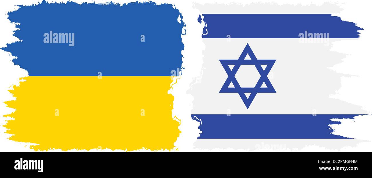 Israel and Ukraine grunge flags connection, vector Stock Vector Image ...