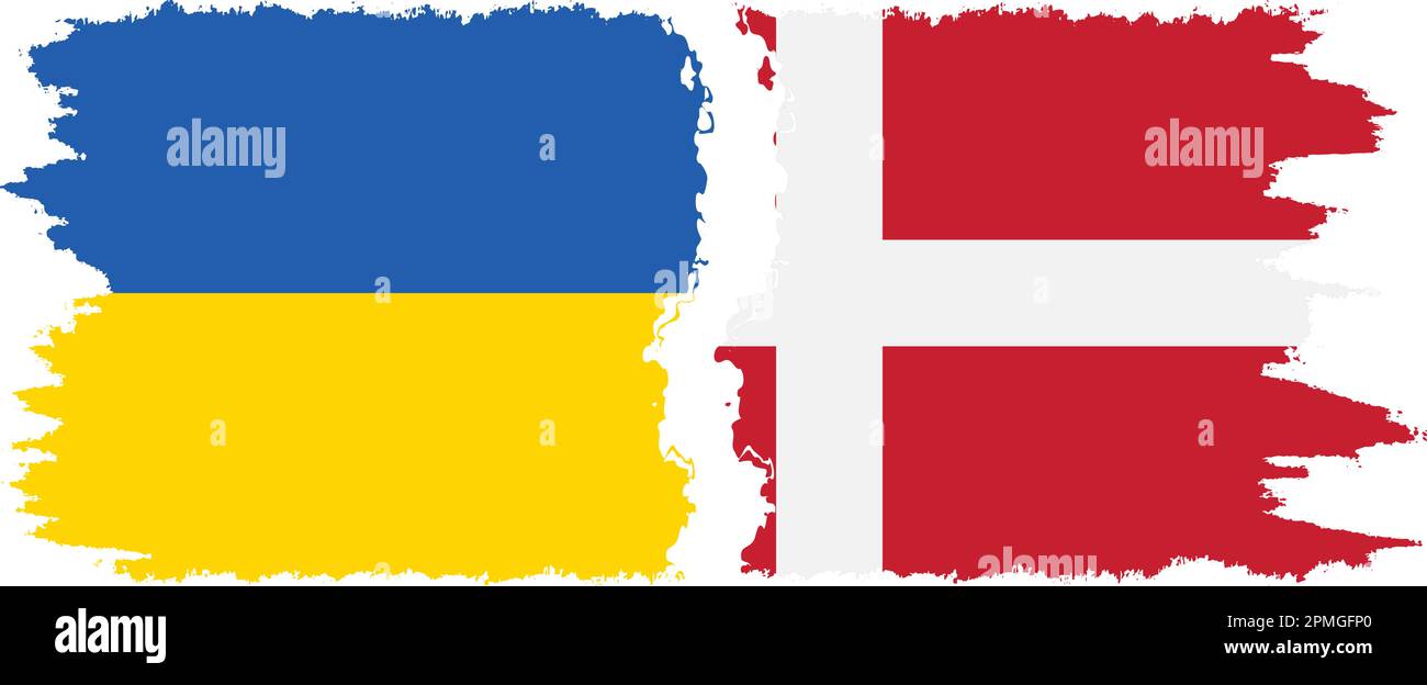 Denmark and Ukraine grunge flags connection, vector Stock Vector Image ...