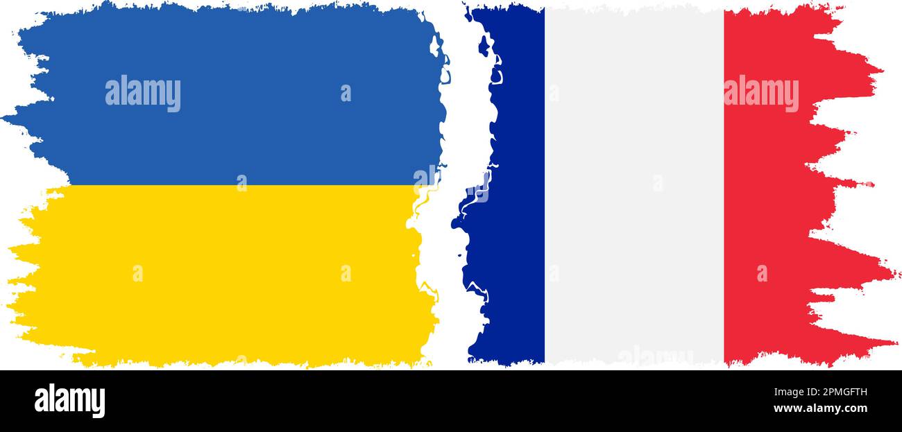 France and Ukraine grunge flags connection, vector Stock Vector Image ...