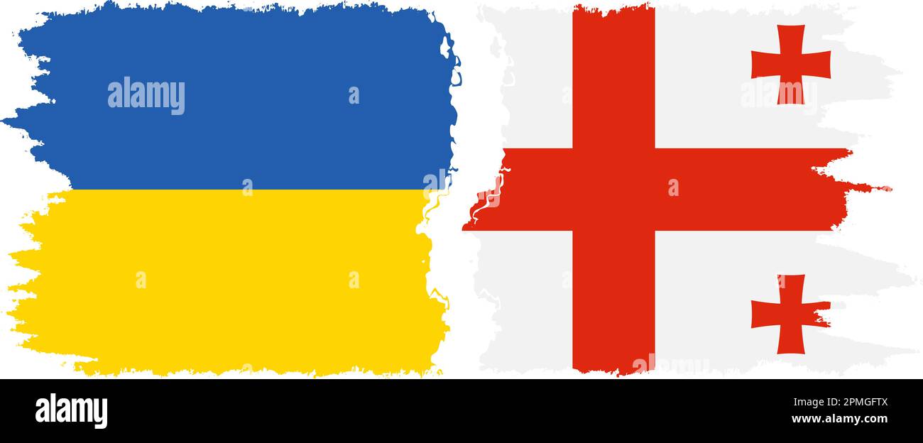 Georgia and Ukraine grunge flags connection, vector Stock Vector Image ...