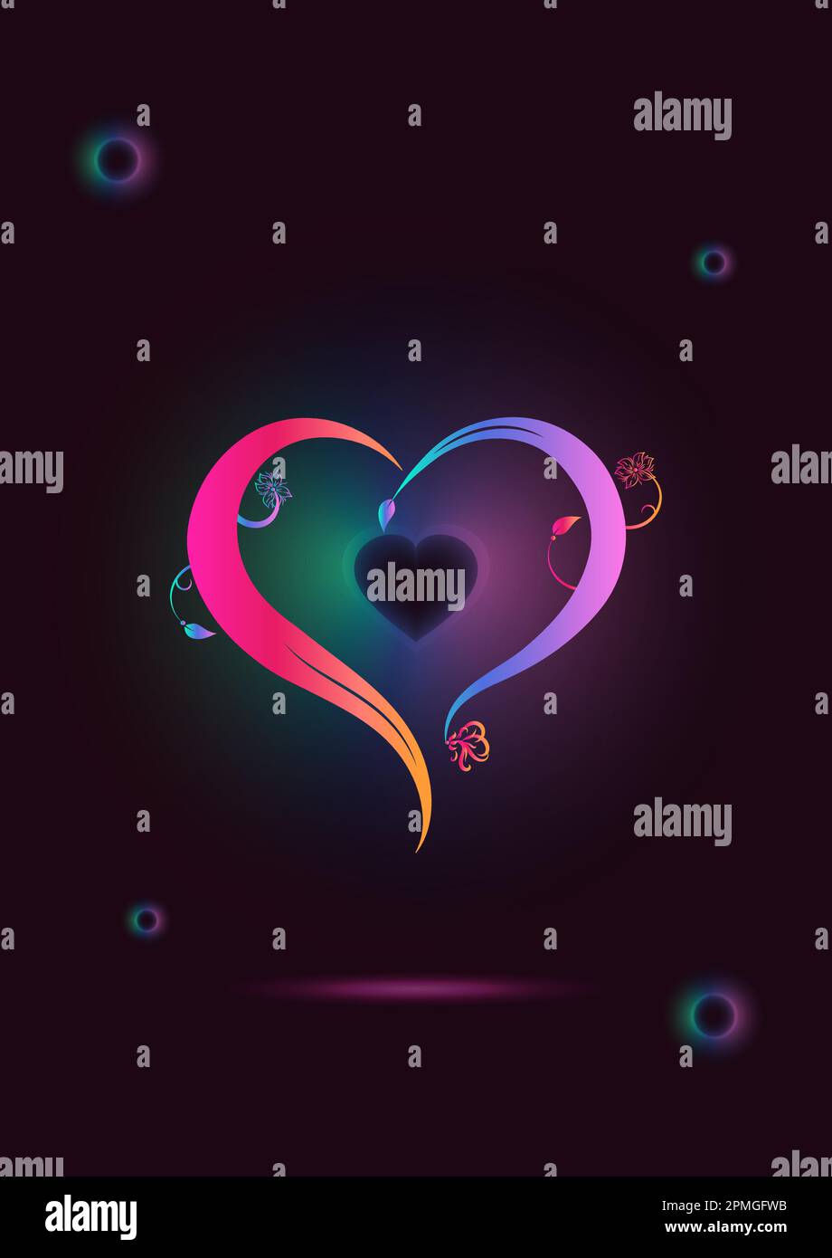 Gradient Neon Heart Design Stock Vector Image & Art - Alamy
