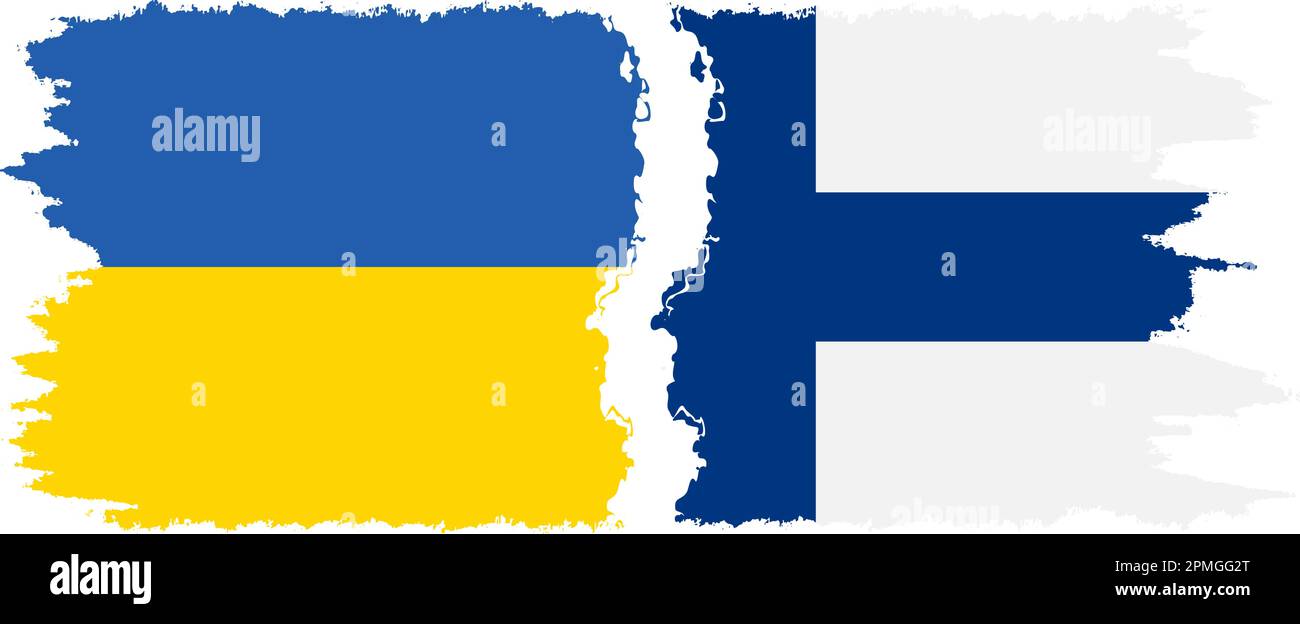 Finland and Ukraine grunge flags connection, vector Stock Vector Image ...