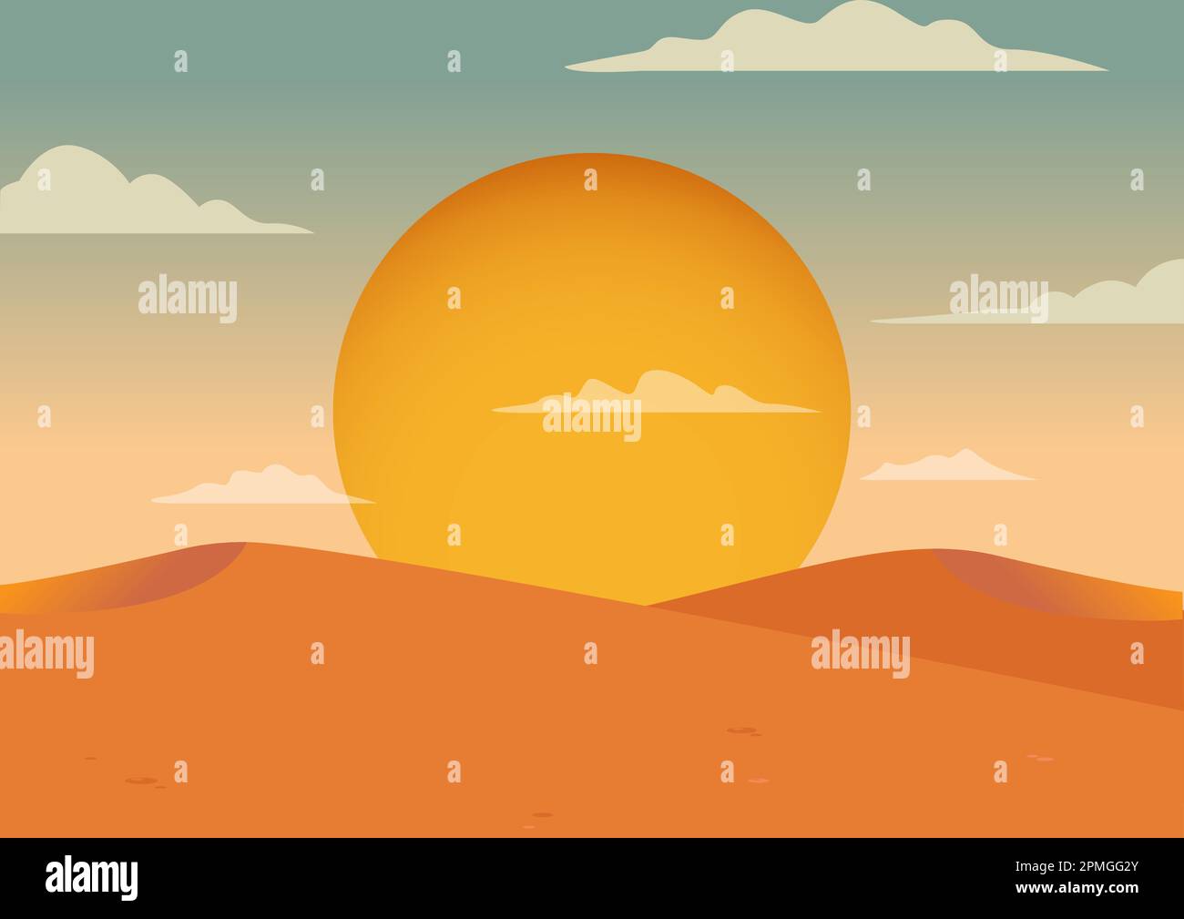 Desert landscape with sunset. Desert area, sand area. Safari. Wild West ...
