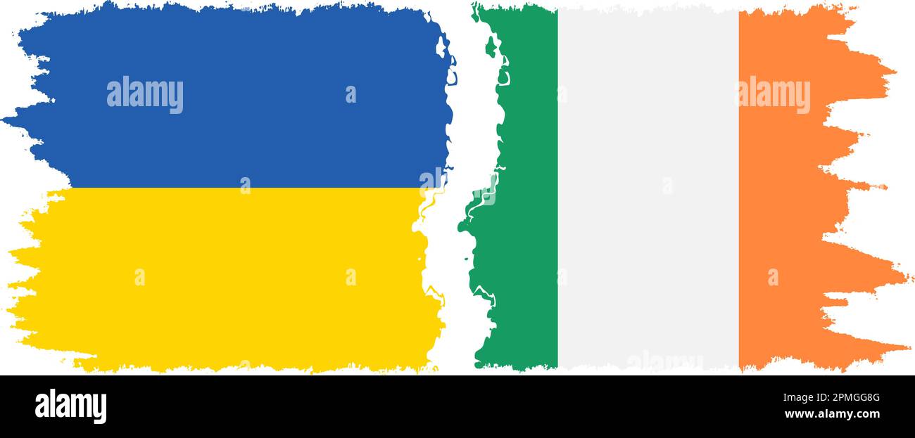 Ireland and Ukraine grunge flags connection, vector Stock Vector Image ...