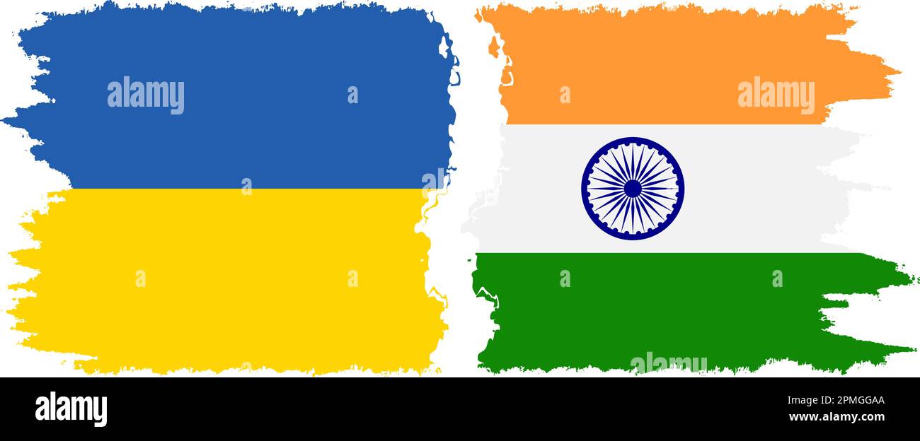 India and Ukraine grunge flags connection, vector Stock Vector Image ...
