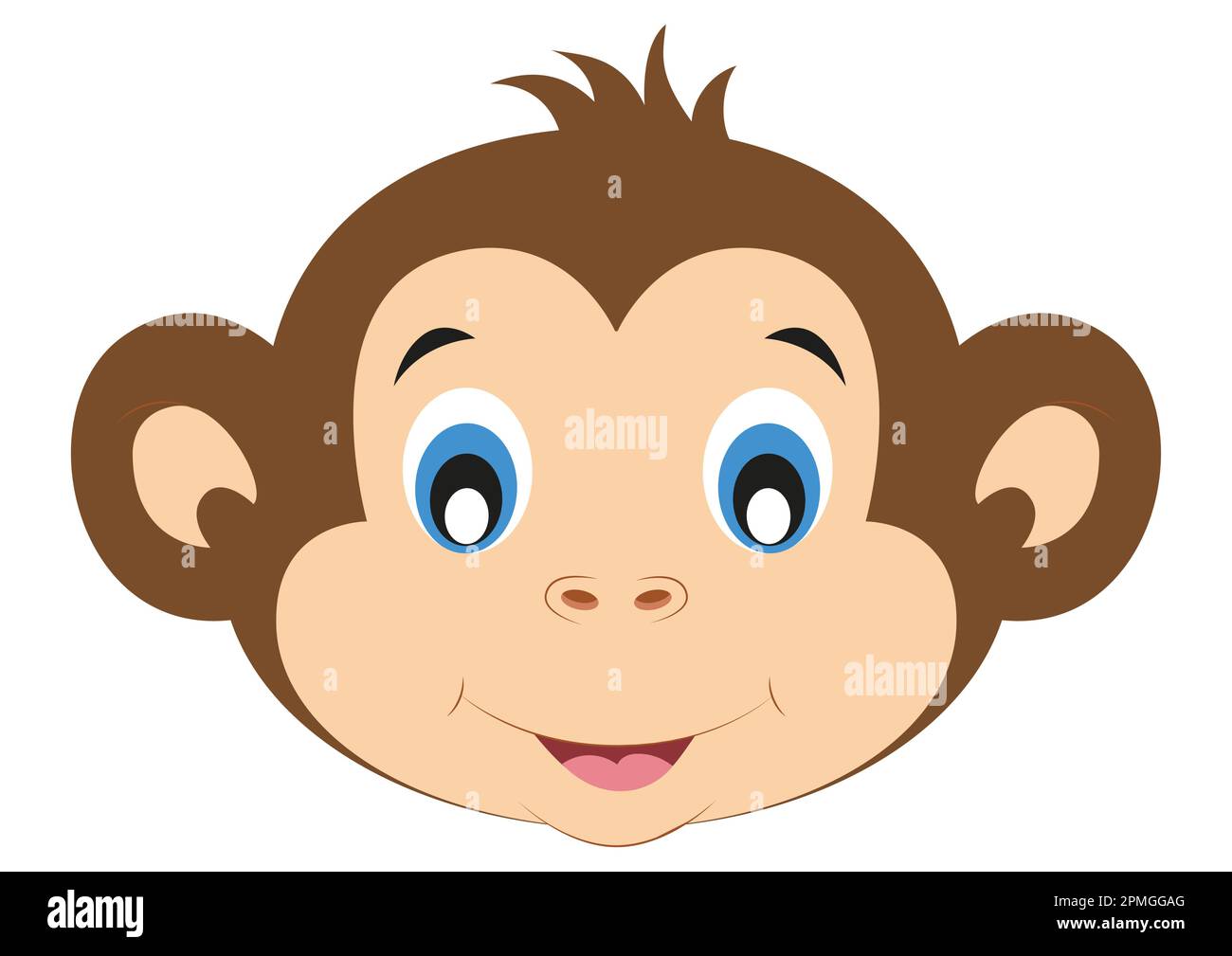 Icon of Cute Monkey Face. Animals. Vector of Cute Monkey Face Stock ...