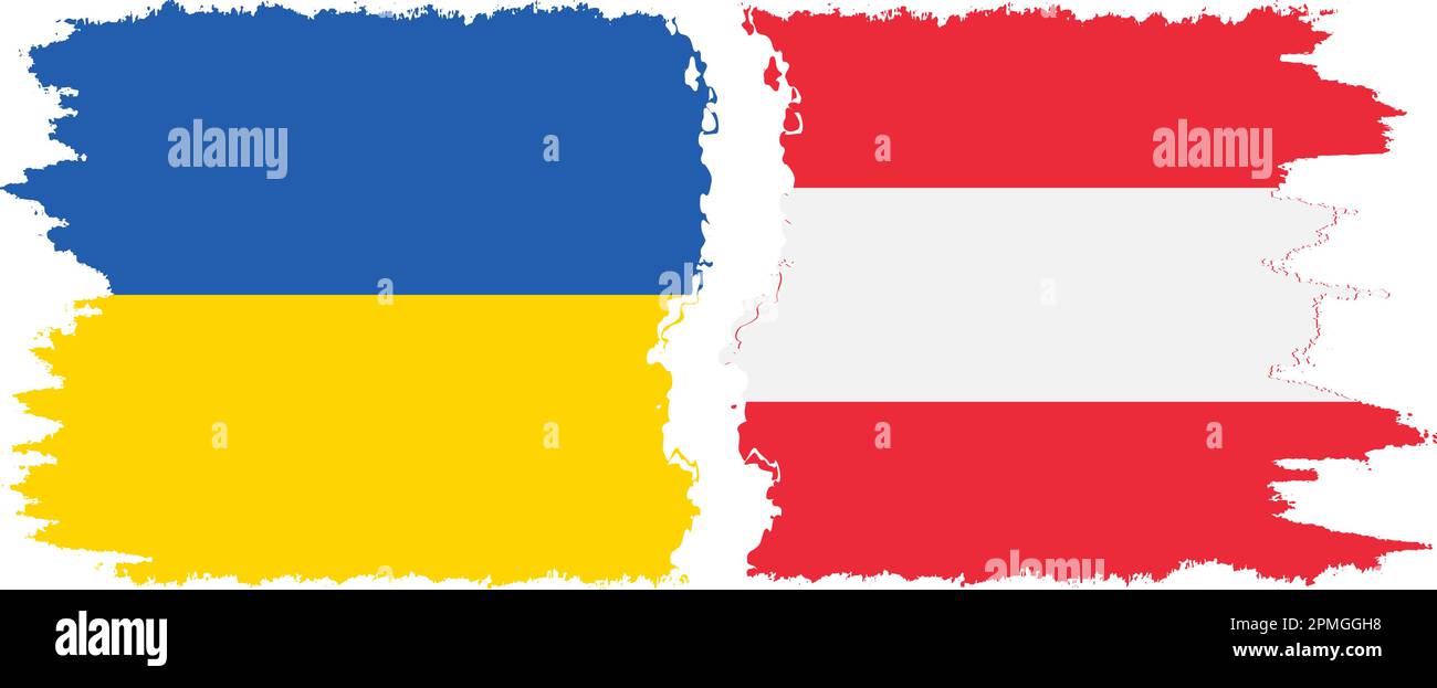 Austria and Ukraine grunge flags connection, vector Stock Vector Image ...
