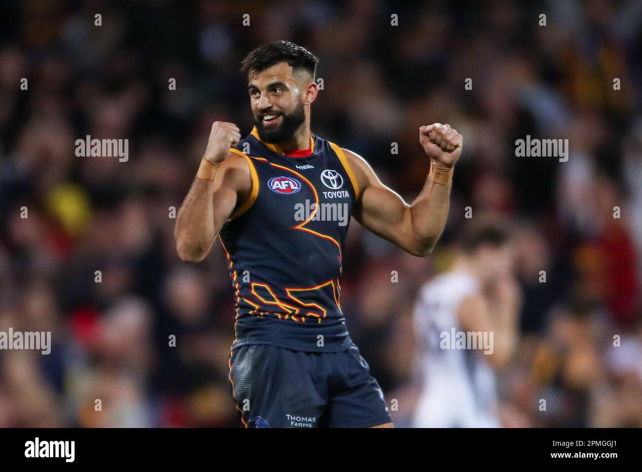 Wayne Milera of the Crows celebrates victory during the AFL Round 5 ...