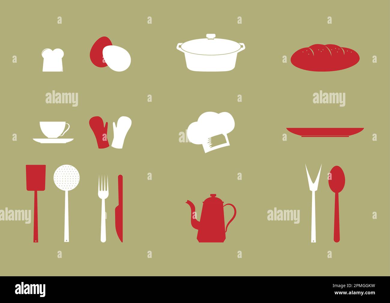 Kitchen utensils in background Stock Vector Images - Alamy