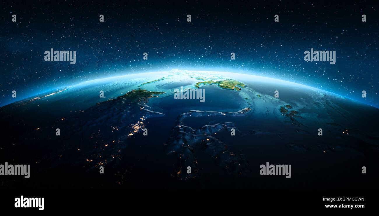 Indonesia city lights map hi-res stock photography and images - Alamy